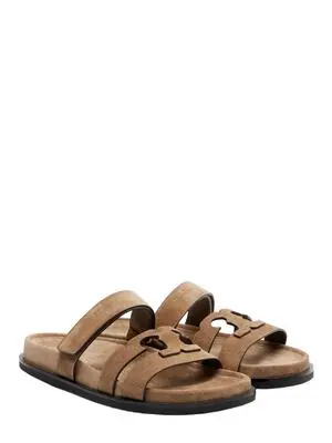 Tory Burch Ines Suede Sandals Brown