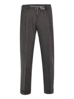 BARBA NAPOLI Roma Drawstring Trousers - Grey