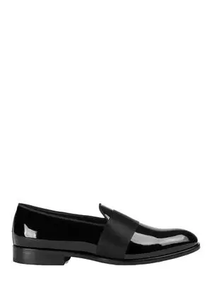 DOUCAL'S Patent-leather Band Slipper Loafers - Black