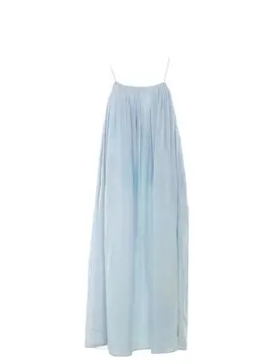 ELEH Spaghetti Strap Embroidered Gown - Blue