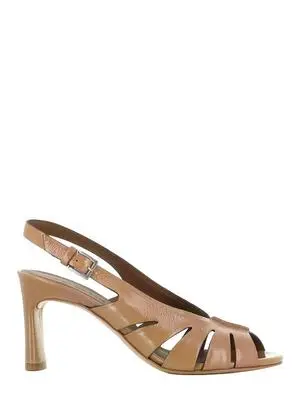 DEL CARLO Peep-toe Heeled Sandals - Neutrals