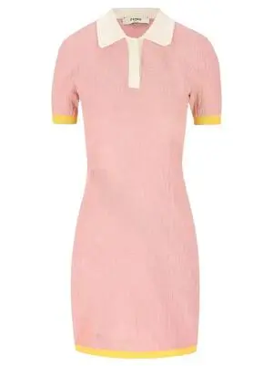 Fendi Logo-pattern Midi Dress - Pink