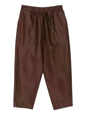 Dusan Elasticated Cropped Trousers - Brown