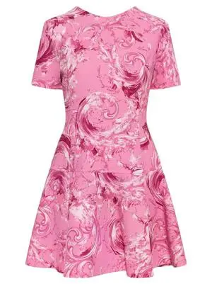 Versace Baroque-print Mini Dress - Pink