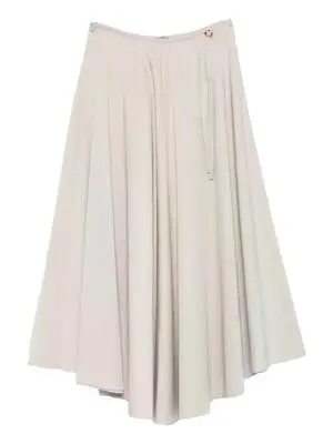 Agnona Buckle-detail Midi Skirt - Neutrals