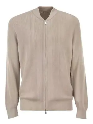 Brunello Cucinelli Zipped Cotton Cardigan - Neutrals