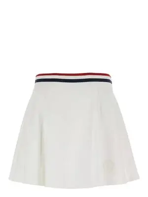Brunello Cucinelli Striped-trim A-line Mini Skirt - White