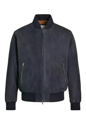 TOD'S Brera Suede Zip-fastening Bomber Jacket - Blue