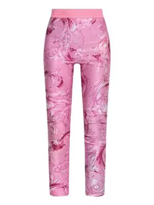 Versace Baroque-print Leggings - Pink