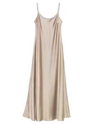 D.exterior Chain-trim Midi Dress - Neutrals