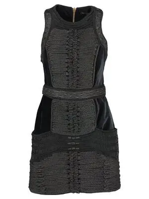 Balmain Rope-embellished Mini Dress - Black