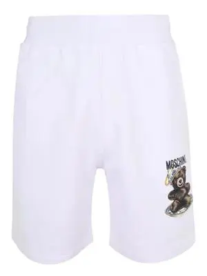 Moschino Printed Track Shorts - White