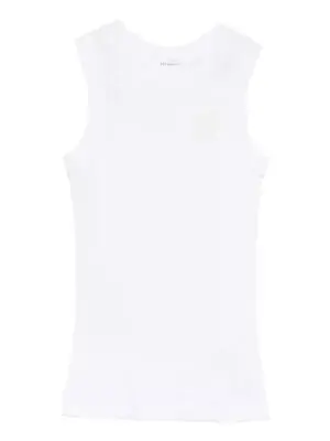 Brunello Cucinelli Ribbed Appliqué Top - White