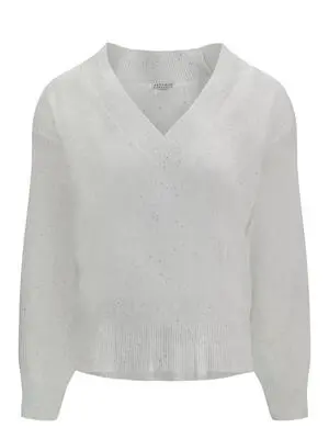 Brunello Cucinelli V-neck Sweater - White