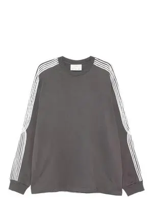 SONG FOR THE MUTE Stripe Sleeve Sweater - Grey