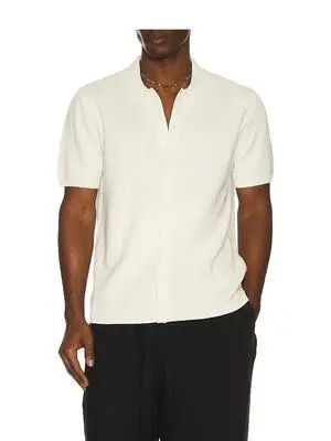 Reigning Champ Cotton Linen Piazza Shirt In . Also - Cream