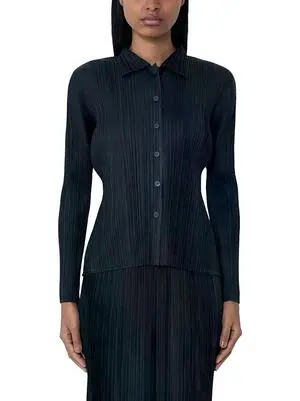Issey Miyake Pleated Button-down Shirt - Black