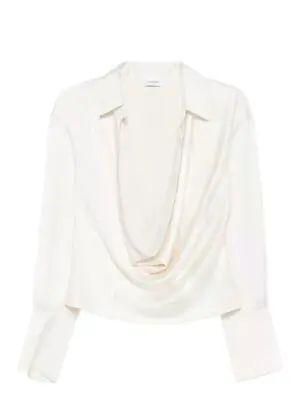 Andamane Lilia Cowl-neck Blouse - Neutrals