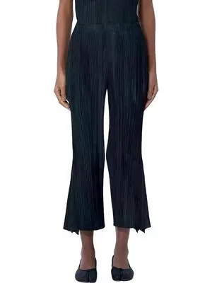Issey Miyake Pleated Wide-leg Trousers - Black