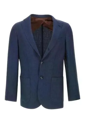 BARBA NAPOLI Button Blazer - Blue