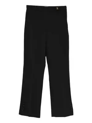 Elisabetta Franchi Logo Plaque Cropped Trousers - Black