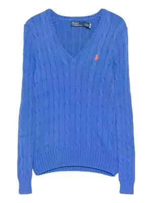 Polo Ralph Lauren Cable-knit V-neck Sweater - Blue