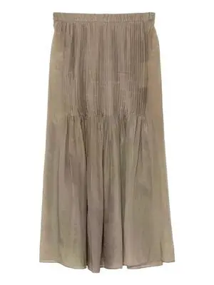 LAUREN MANOOGIAN Pleated Midi Skirt - Green