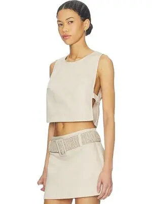 My Beachy Side Alba Denim Top - Neutral