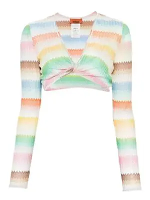 Missoni Long-sleeve Cropped Top - White