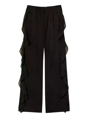 TWINSET Ruffle-detail Straight Trousers - Black