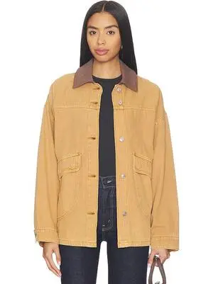Free People We The Free Lemon Denim Jacket - Orange