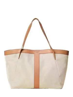 TWINSET Embossed Logo Tote Bag - Neutrals