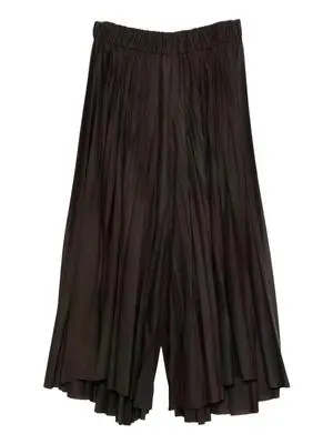 Dusan Pleated Cropped Trousers - Brown