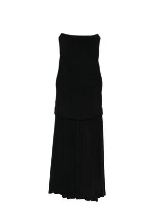 Jacquemus Pleated Midi Dress - Black