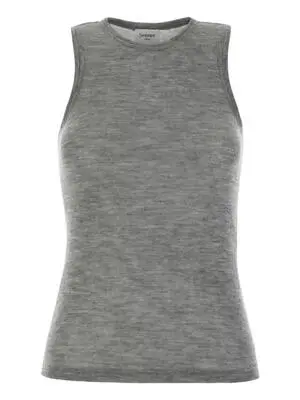 Saint Laurent Melange-effect Tank Top - Grey