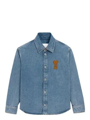 Ami Overshirt With Logo - Denim