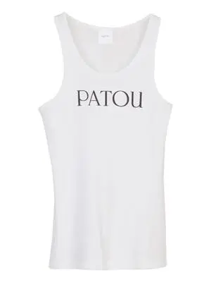 Patou Logo Print Tank Top - White