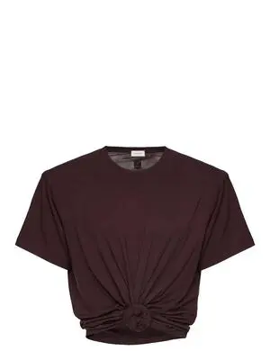 Magda Butrym T-shirt With Knot Detailing - Bordeaux
