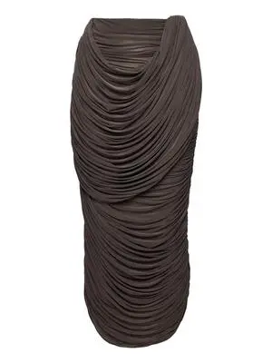 Magda Butrym Cupro Midi Skirt - Brown