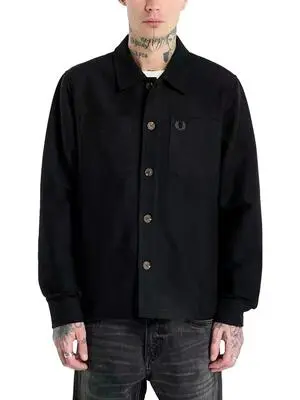 Fred Perry Twill Chest-pocket Shirt - Black