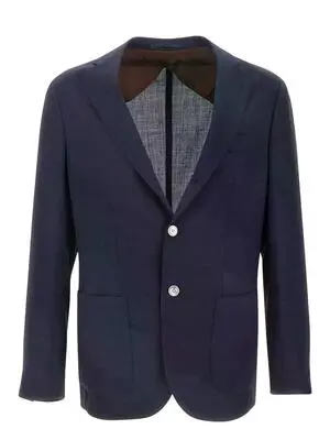 BARBA NAPOLI Button Blazer - Blue