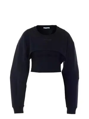 Patrizia Pepe Cropped Sweatshirt - Black