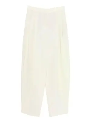 Andamane Balloon-leg Pleated Trousers - White