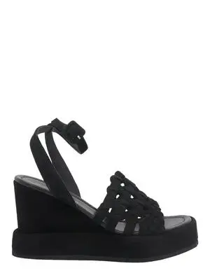 PALOMA BARCELO Ulla Woven Buckle Sandals - Black