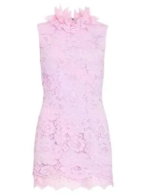 Patou Floral High-neck Mini Dress - Pink