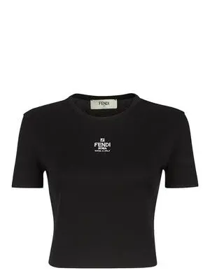 Fendi Tops With Logo - Black
