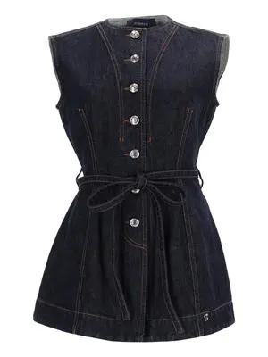 Sportmax Denim Sleeveless Top - Blue