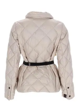 Max Mara Quilted Belted Jacket - Beige