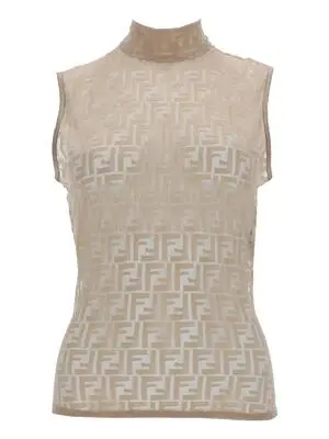 Fendi Ff Lace Top - Beige