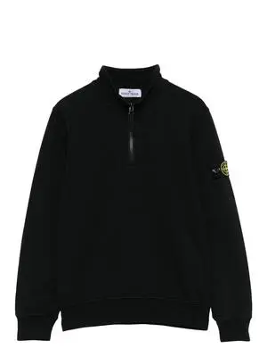 Stone Island Polo Shirt With Half-zip Closure - Black
